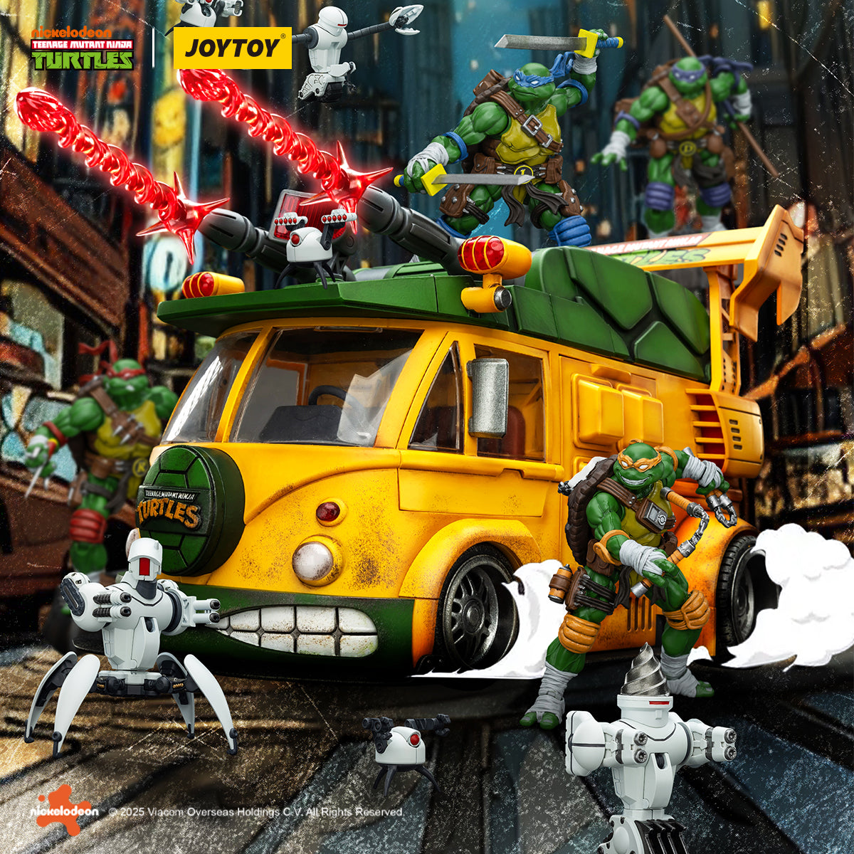 [PreOrder]JOYTOY 1/18 Action Figure TMNT-Turtle Van & TMNT-Roadkill Ro ...